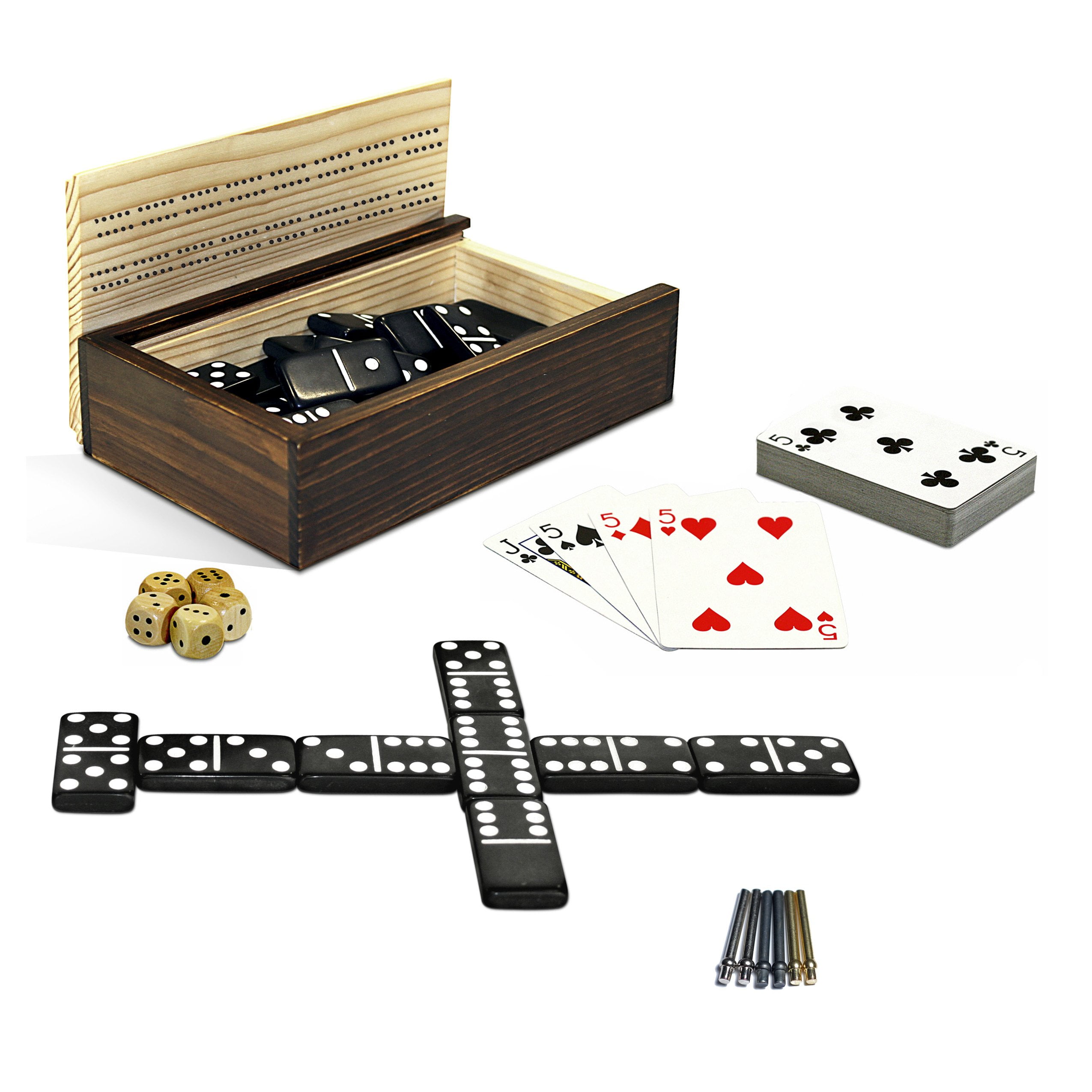 WE Games 10 in 1 Game Combination Set in a Wooden Box - Walmart.com