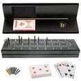 WE Games Solid Wood 3 Track Cribbage Board Set, Pegs, Cards, Hardwood ...