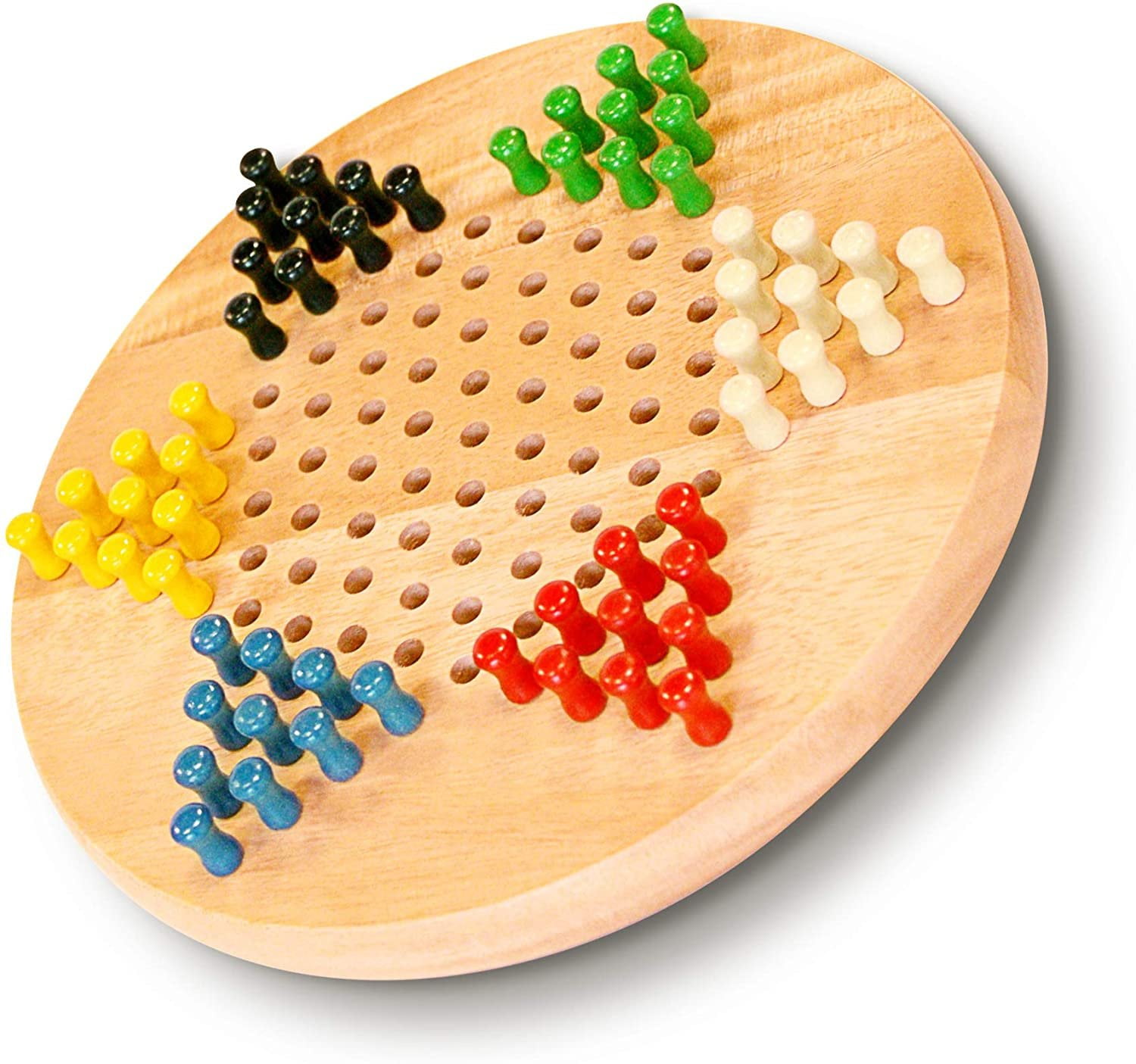 WE Games Chinese Checkers with Pegs - Solid Wood Travel Size - 7 in ...