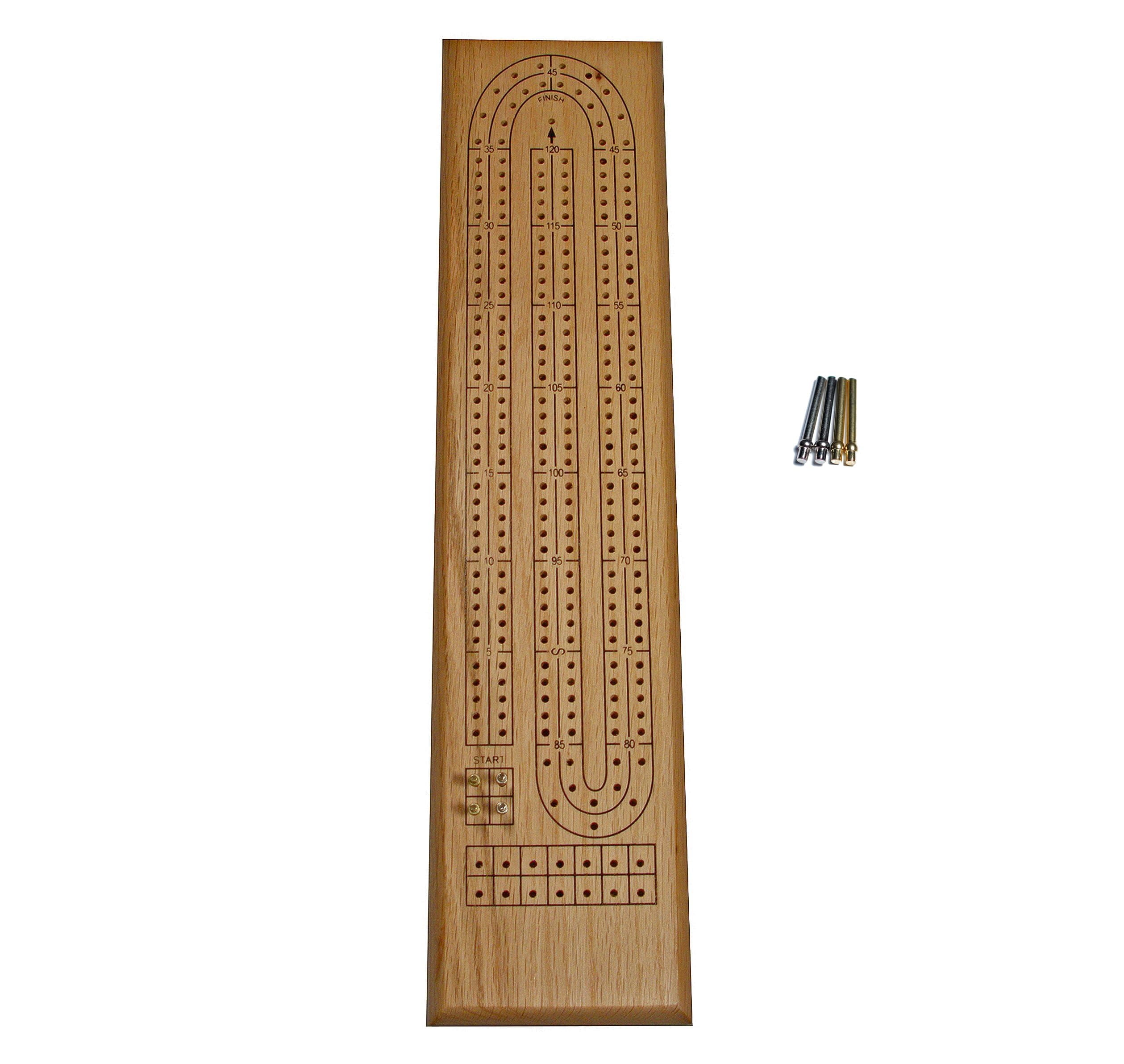 WE Games Classic Cribbage IFF17 Set - Solid Oak Wood Continuous 2 Track ...