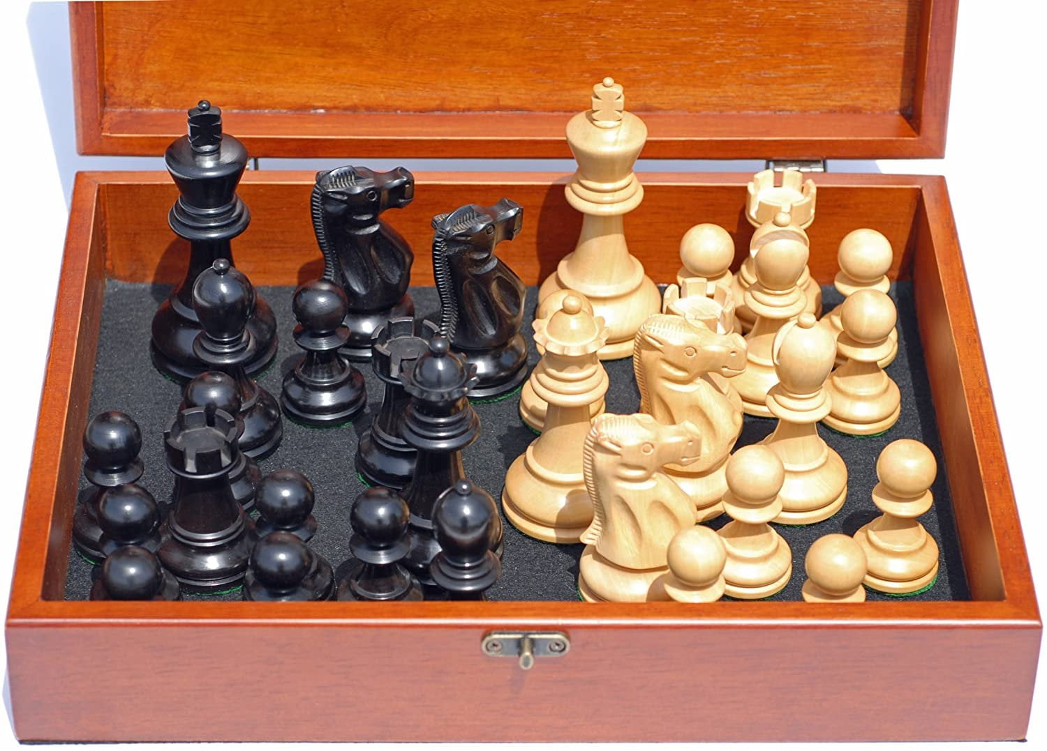 WE Games Jacques Chess Pieces Black Stained Kari Wood - Wooden Treasure ...