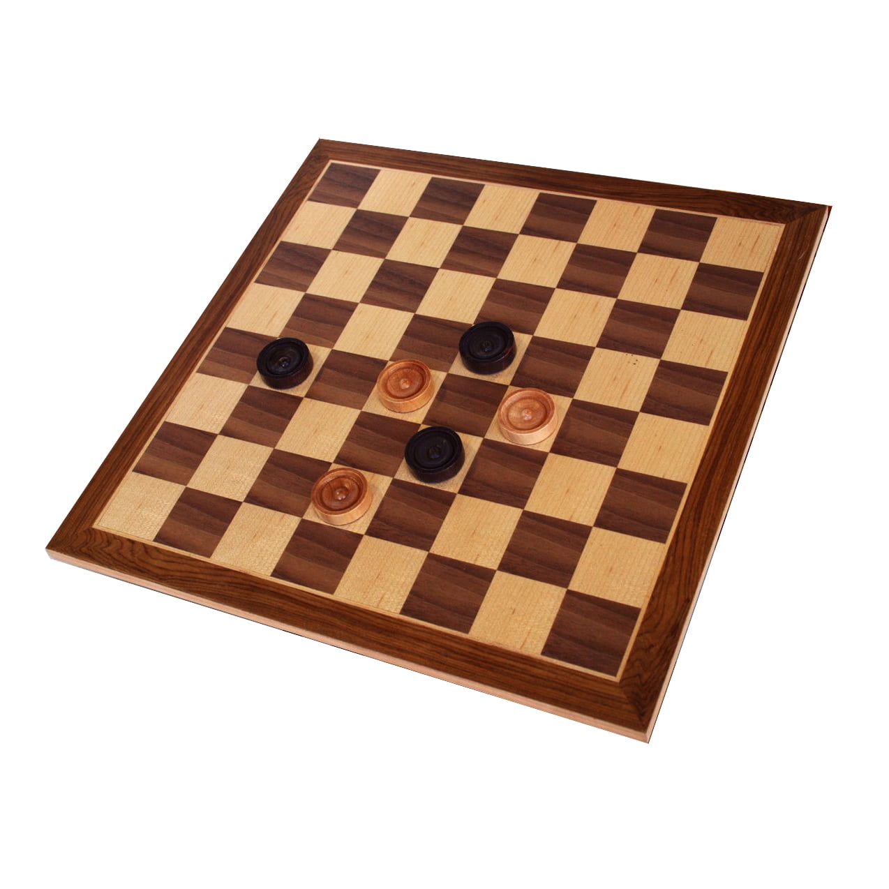 WE Games Wooden Adult Checkers Board Set - 12 in. Natural & Black ...