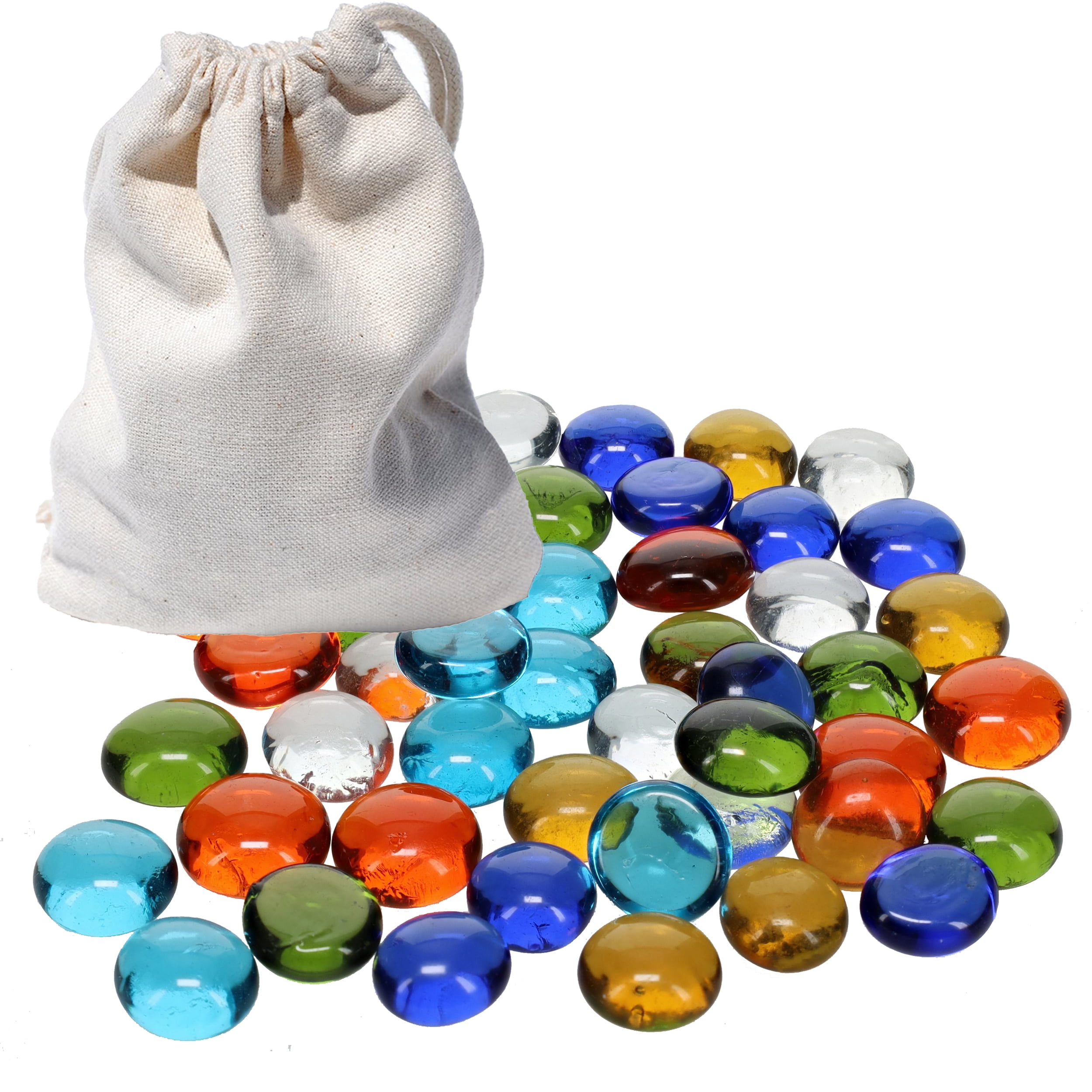 WE Games, Replacement Glass Mancala Stones, 48 pieces, Assorted Colors ...