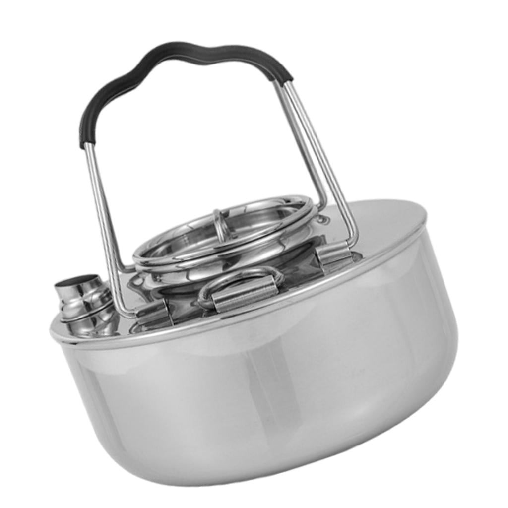 WE-POLUJ 1.50L Stainless Steels Outdoor Hiking Kettle Light Weight ...