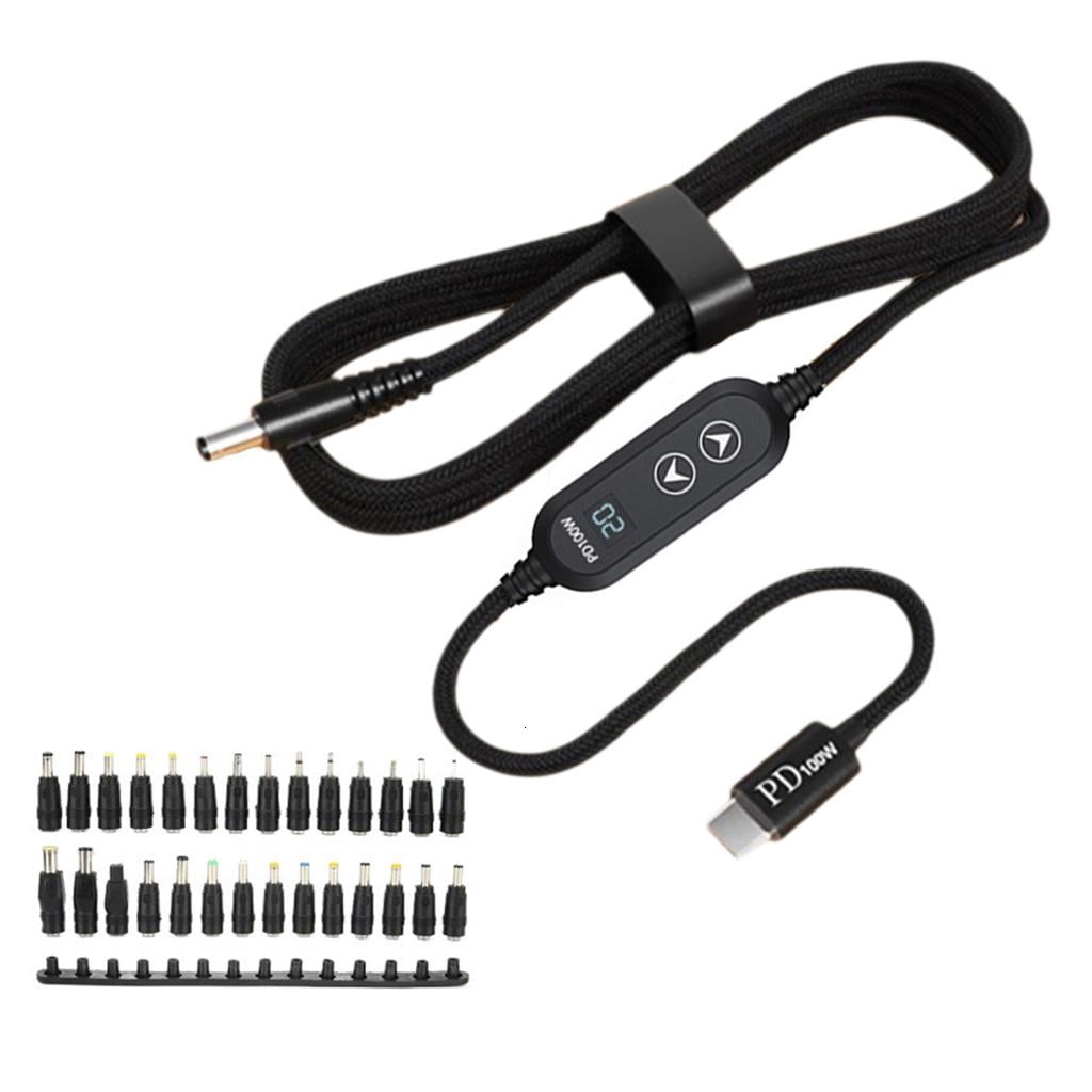 WE-POLUJ 100W Power Cable Type C to DC5.5 5V 12V 15V 19V 20V Power ...