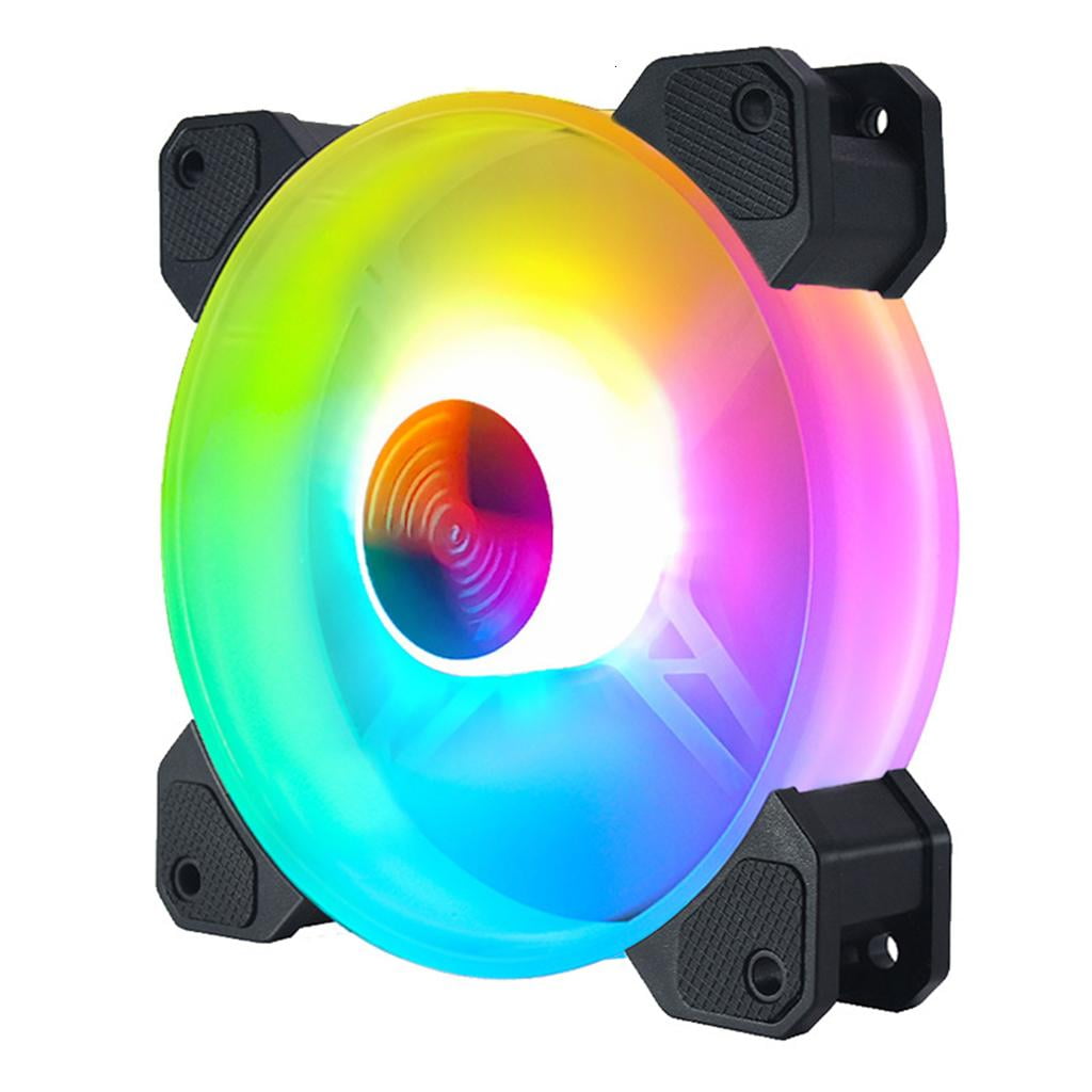 WE-POLUJ 12cm Cooling Radiator Fan Changing LED 7 Fan Blades Large ...