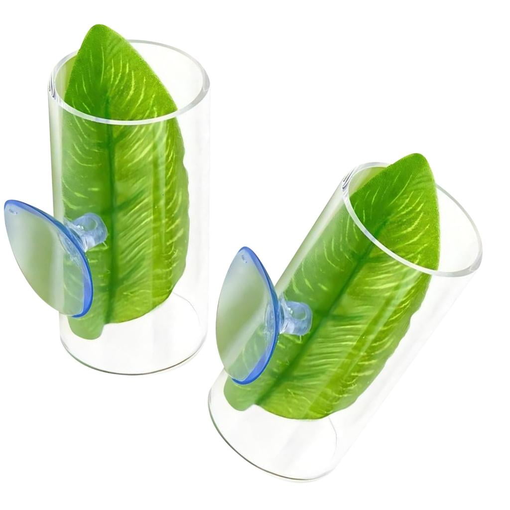 WE-POLUJ 2Set Acrylic Betta Fish Tube Tunnel Leaf Pad Fish Habitat for ...