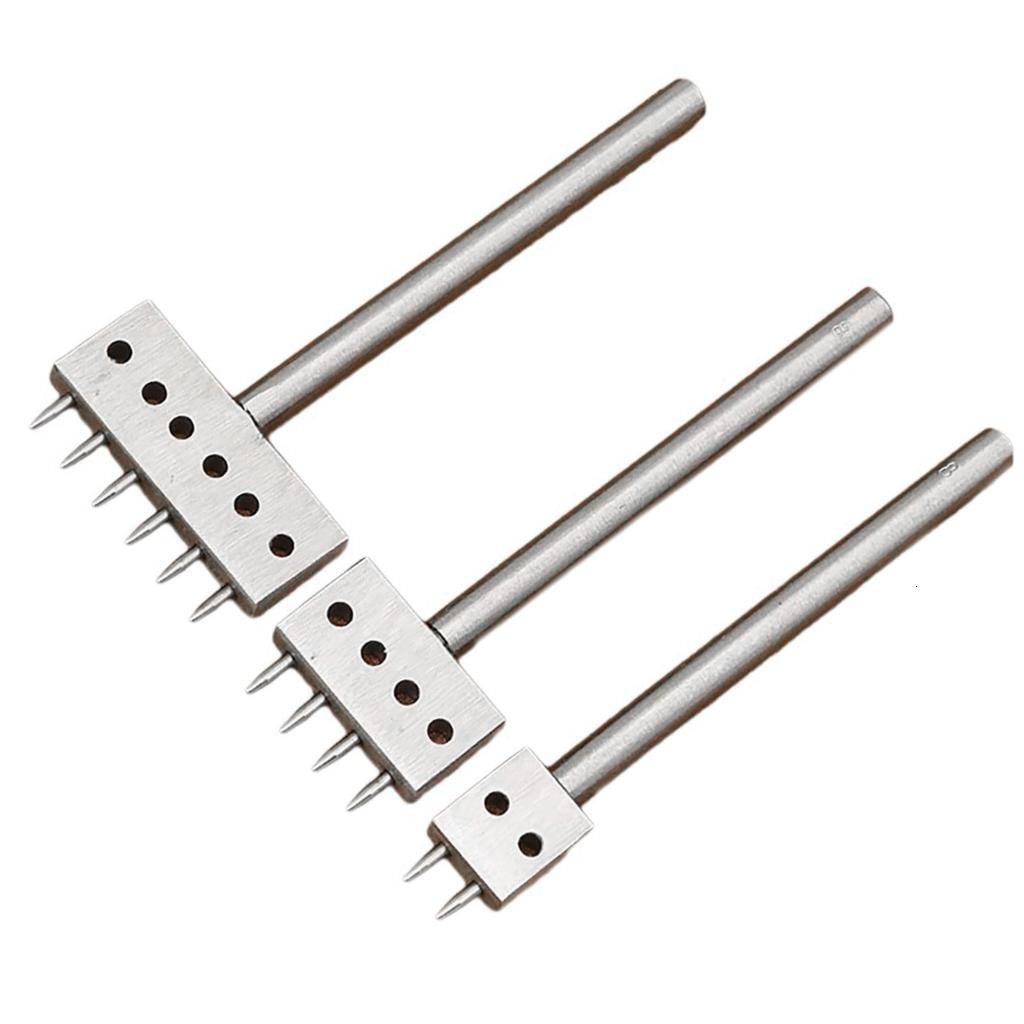 WE-POLUJ 3 Pcs/Set Leather Hole Punch Tool 4mm Leather Row Round Hole ...