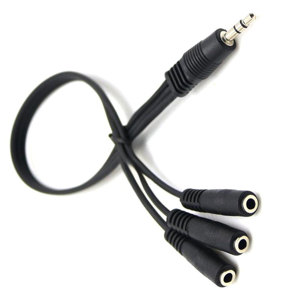 WE-POLUJ 30cm 3.5mm Splitter Cable with 3 Outputs, Fluorescent PVC ...