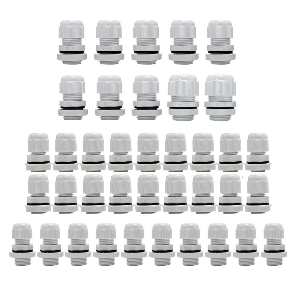 WE-POLUJ 38 Pcs Cable Gland Waterproof Adjustable Connectors Cable ...