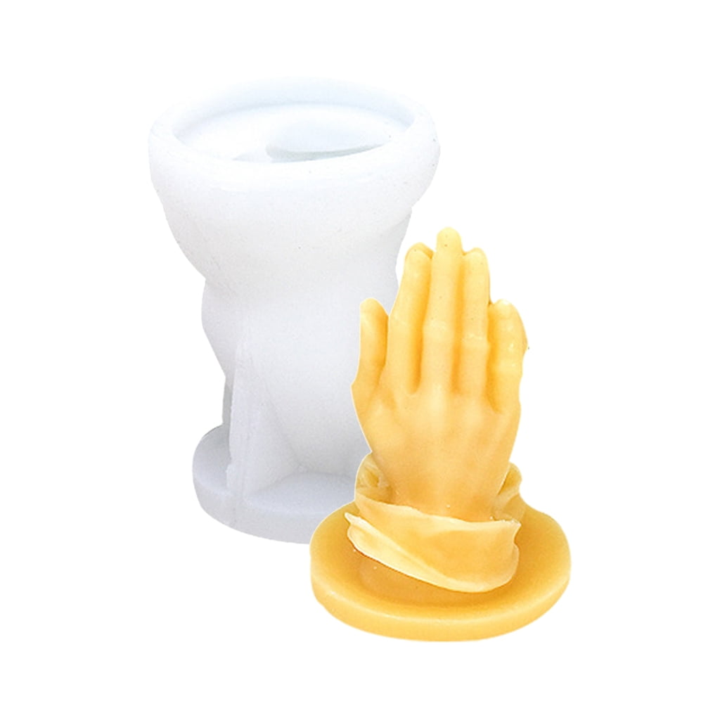 WE-POLUJ 3D Hands Folded Candle Molds Buddhas Beads Hand Epoxy Silicone ...