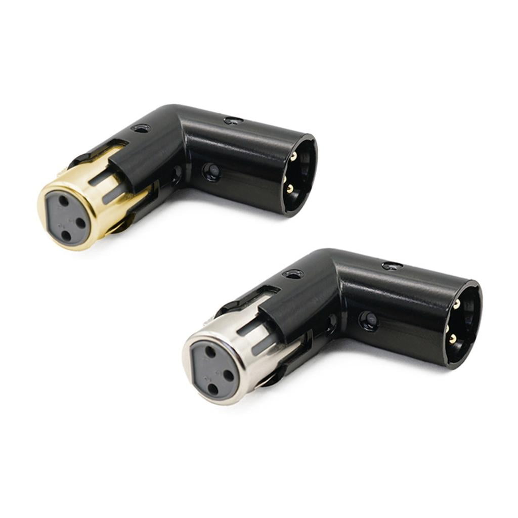 WE-POLUJ 3Pin Male to Female Elbow Auditory Adapter 90 Degree Adapter ...
