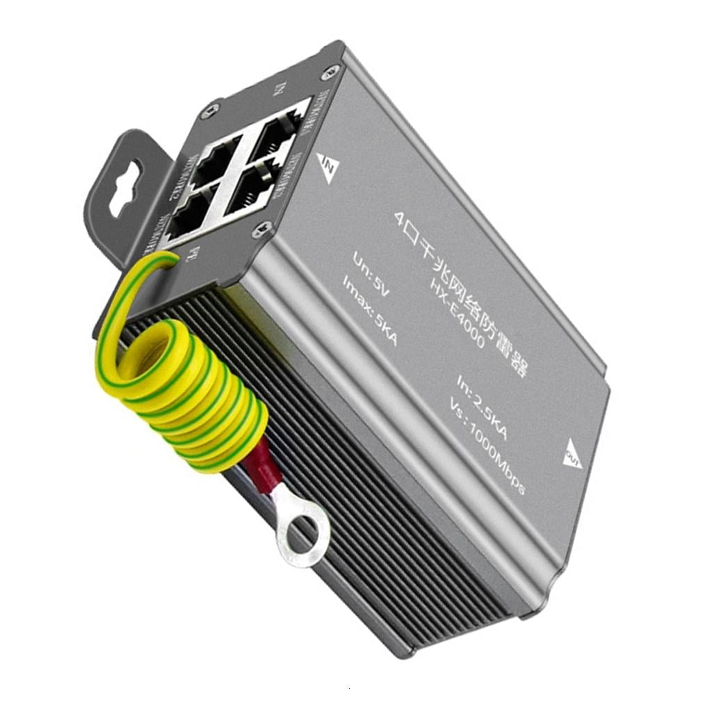 WE-POLUJ 4Channel Ethernet Surge Protectors POE Networking Signal Surge ...