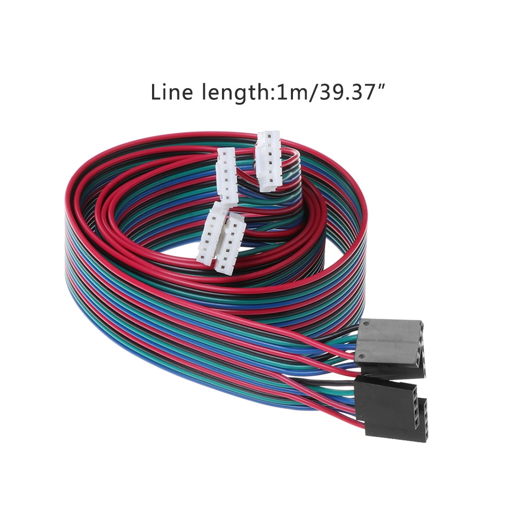 WE-POLUJ 4pcs 100cm 4pin Stepper Motor Cables XH2.54 Terminal Wire For ...