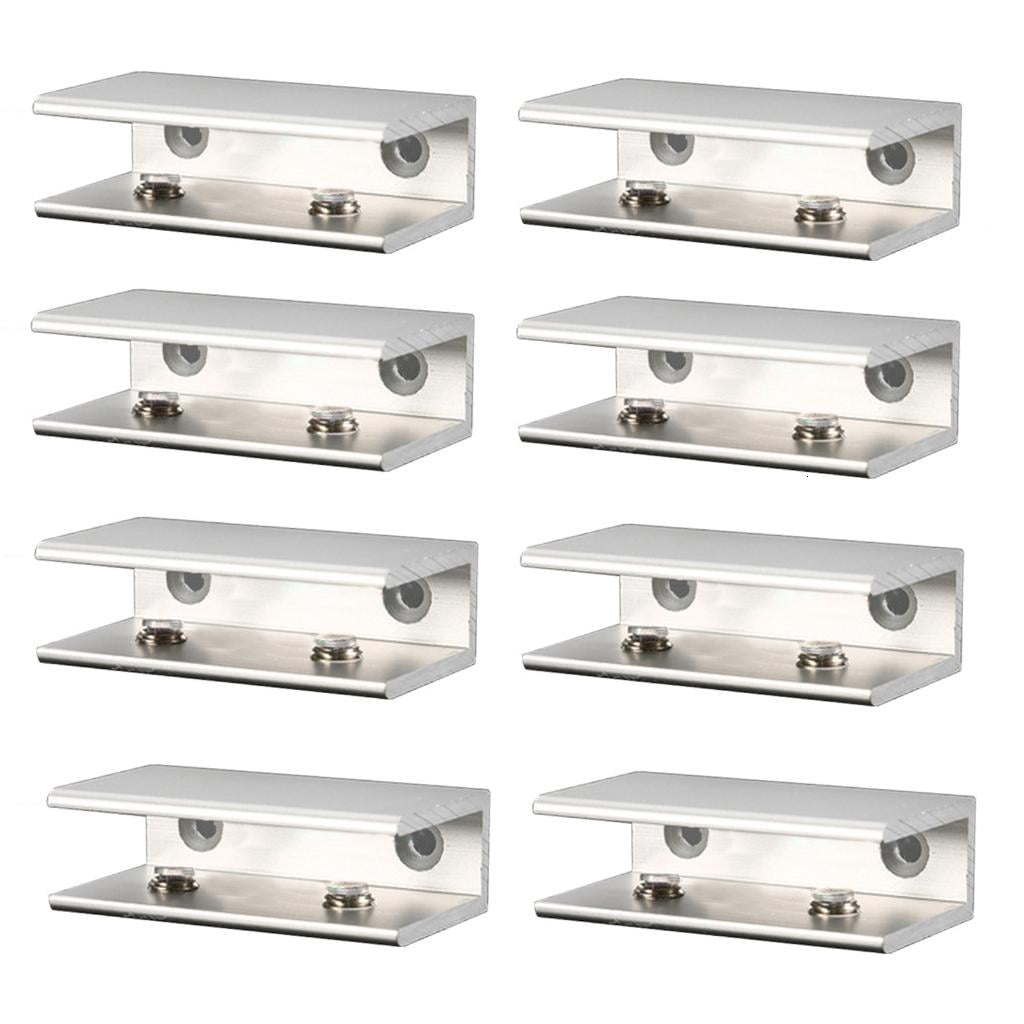 WE-POLUJ 8Pcs Square Glass Clamp Adjustable Glass Clip Aluminum Alloys ...