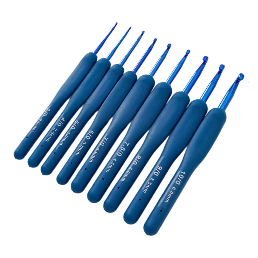 WE-POLUJ 9Pcs Professional Long Handle Crochet Hook, 2MM-6MM Ergonomic ...