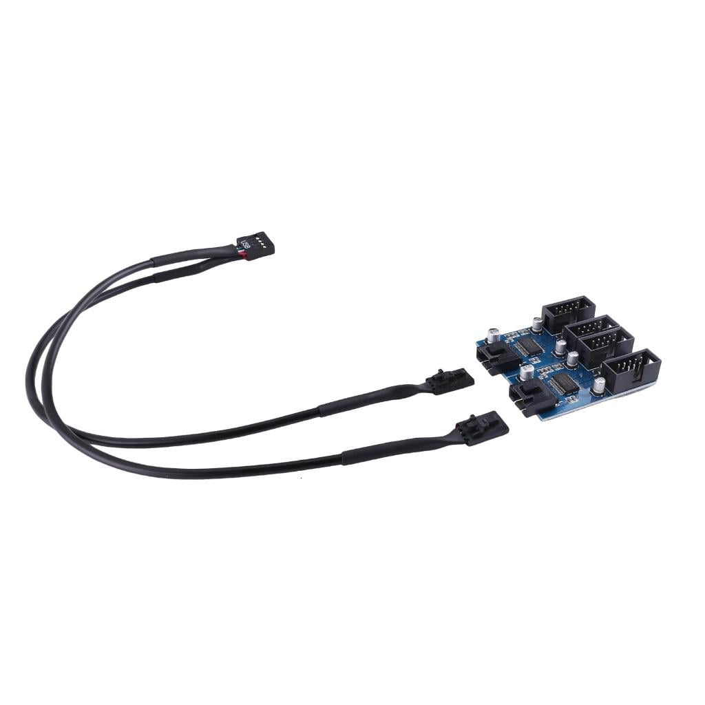 WE-POLUJ 9Pin USB Header Splitter 1 to 2/4 Female Extension Cable Card ...