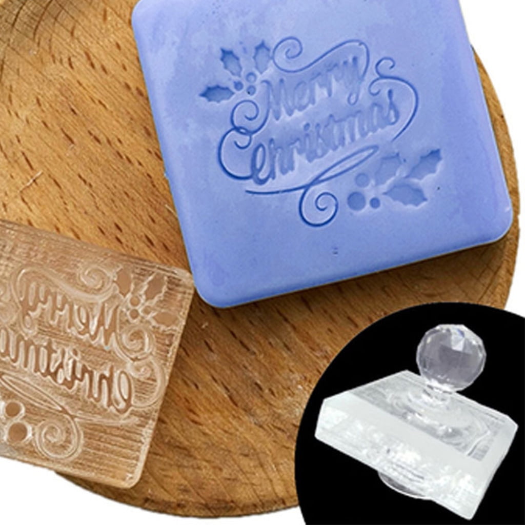 WE-POLUJ Acrylic Transparent Soap Stamp Christmas Theme Pattern Soaps ...