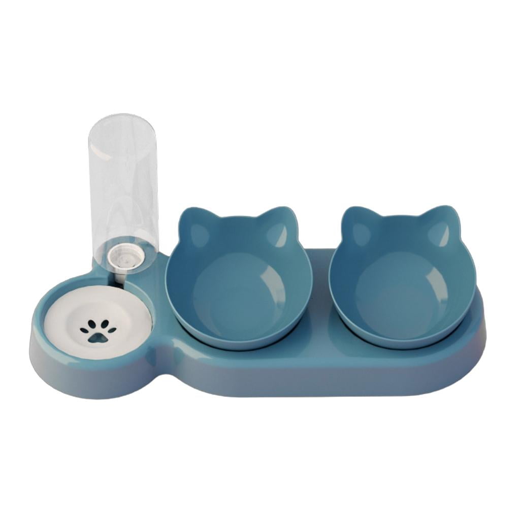 WE-POLUJ Automatic Cats Eatting Watering Bowl Detachable Double Bowl ...