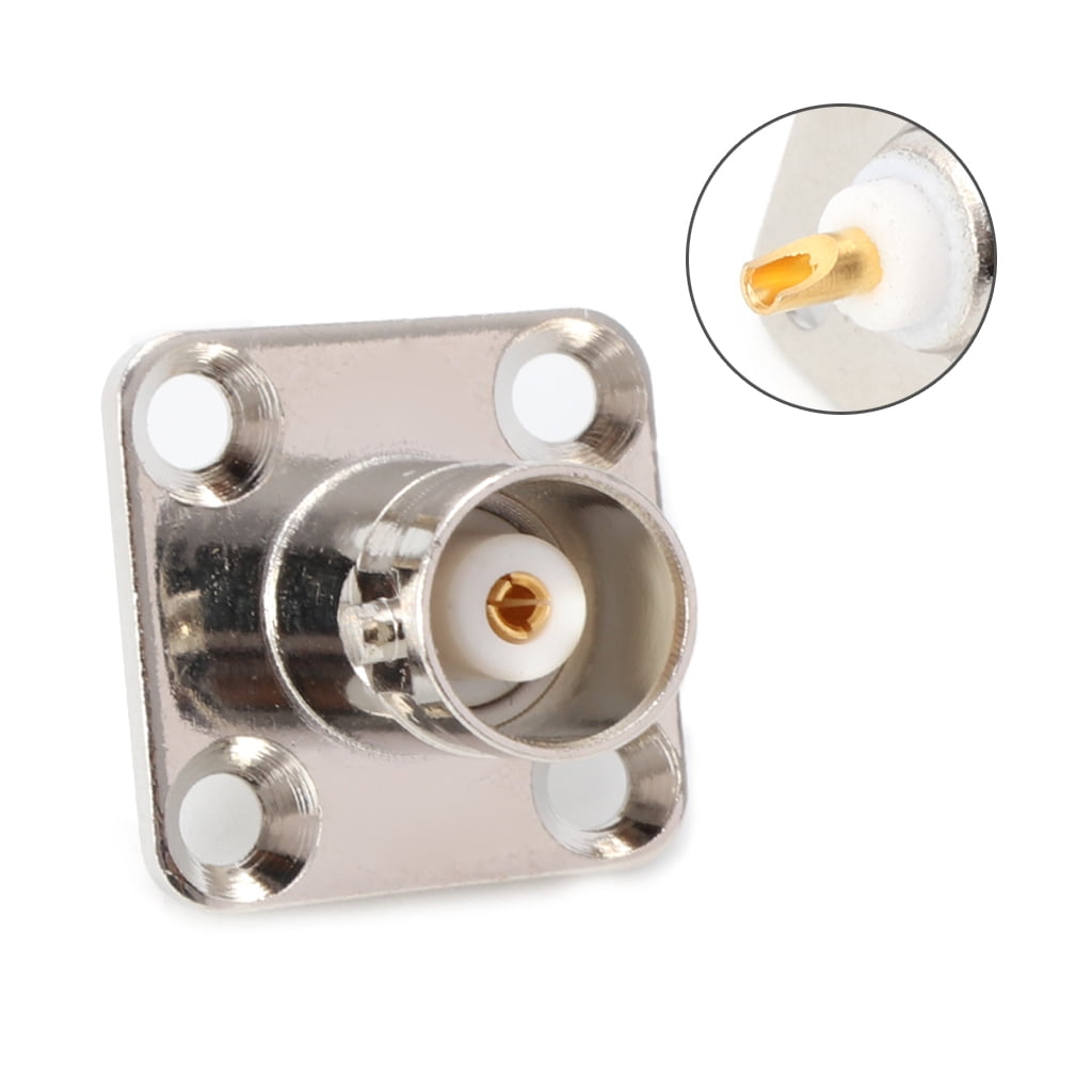WE-POLUJ BNC Female Jack With 4 Holes Flange Panel Chassis Mount ...