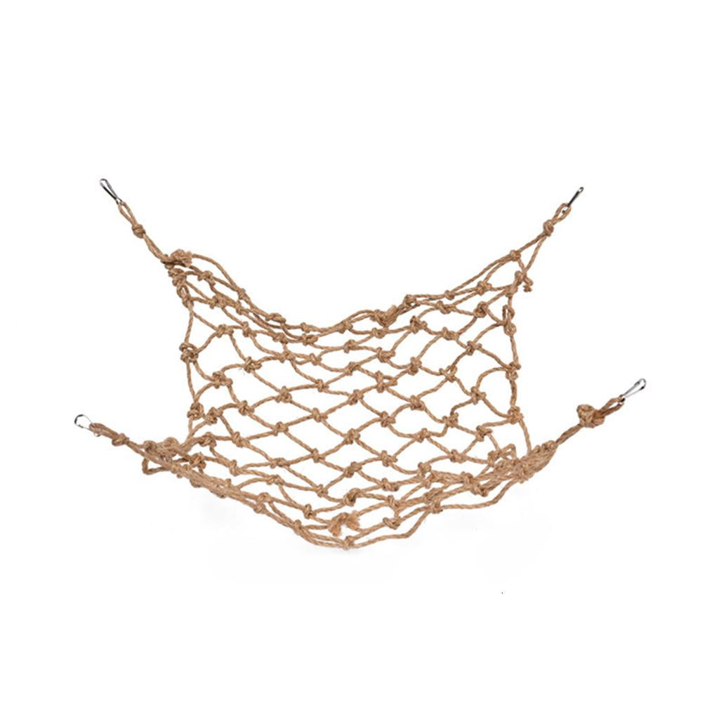 WE-POLUJ Bird Hemp Rope Ladder Woven Net with 4 Hooks Parakeet Climbing ...