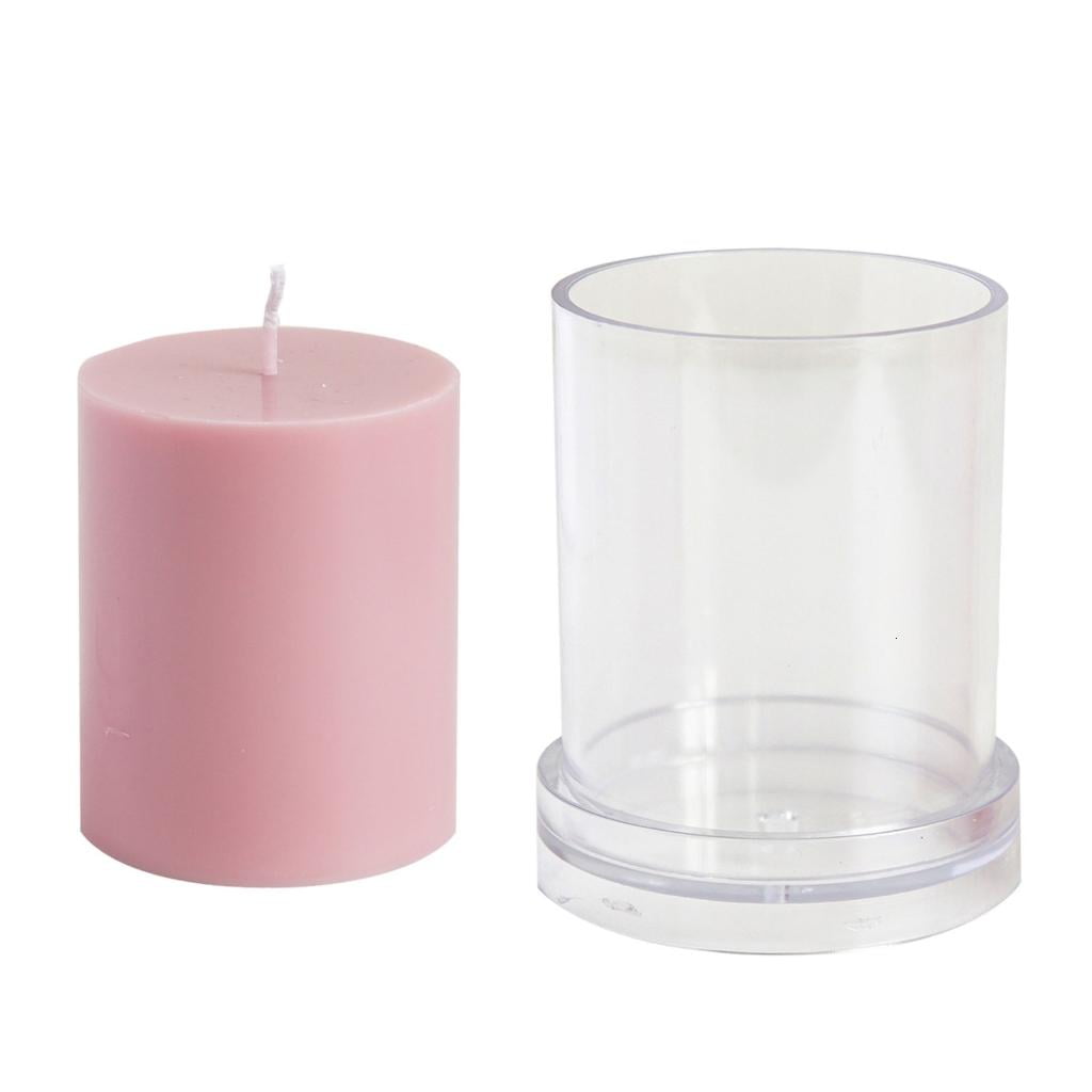 WE-POLUJ Candle Mould Clear Acrylics Candlestick Mold Cylindrical ...