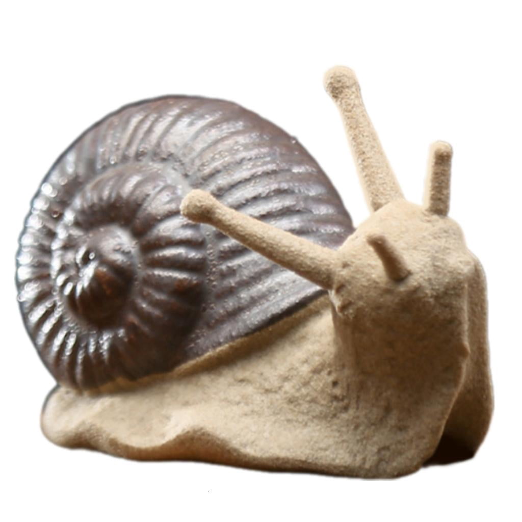 WE-POLUJ Ceramics Pottery Small Snail Figure Funny Miniature Snail ...