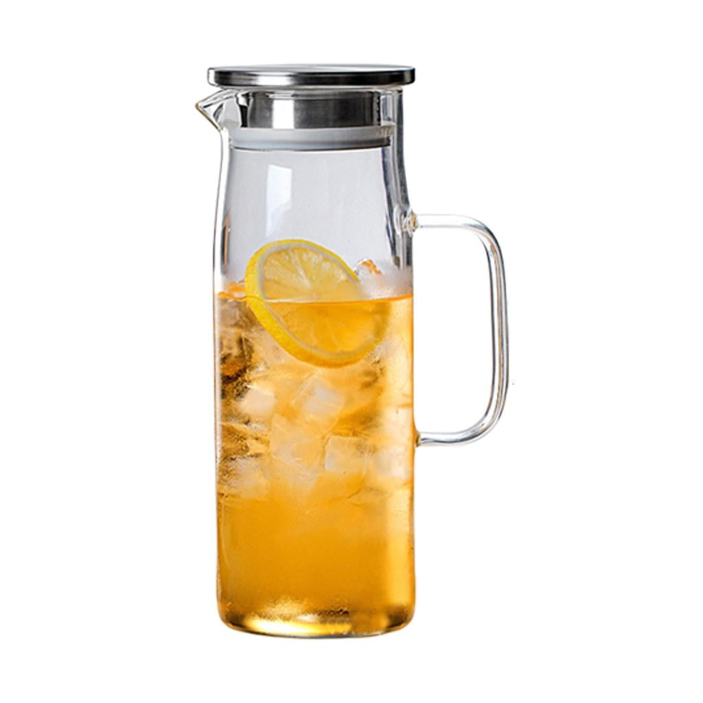 WE-POLUJ Clear Glass Water Jugs with Lid Multifunctional Borosilicate ...