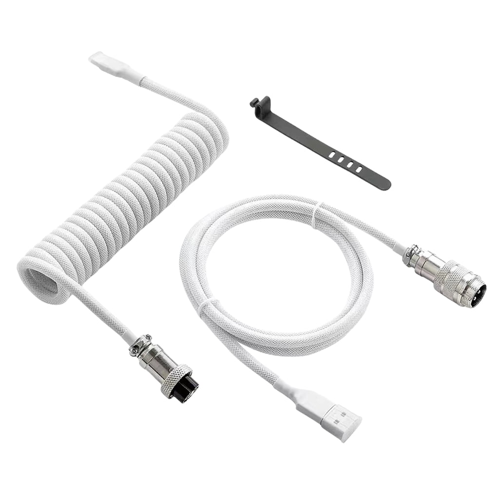 WE-POLUJ Coiled USB Cable for Gaming Mechanical Keyboards Cable Metal ...