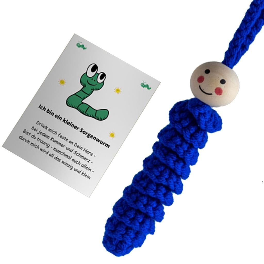 WE-POLUJ Crocheted Cotton Worm Gift Card Sensory Comfort Crochet Worm ...