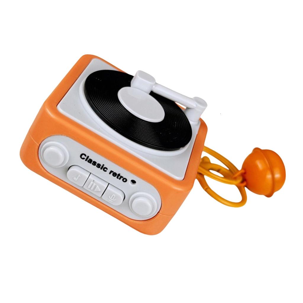 WE-POLUJ Cute Gramophone Recordable Music Player Keychains Voice ...