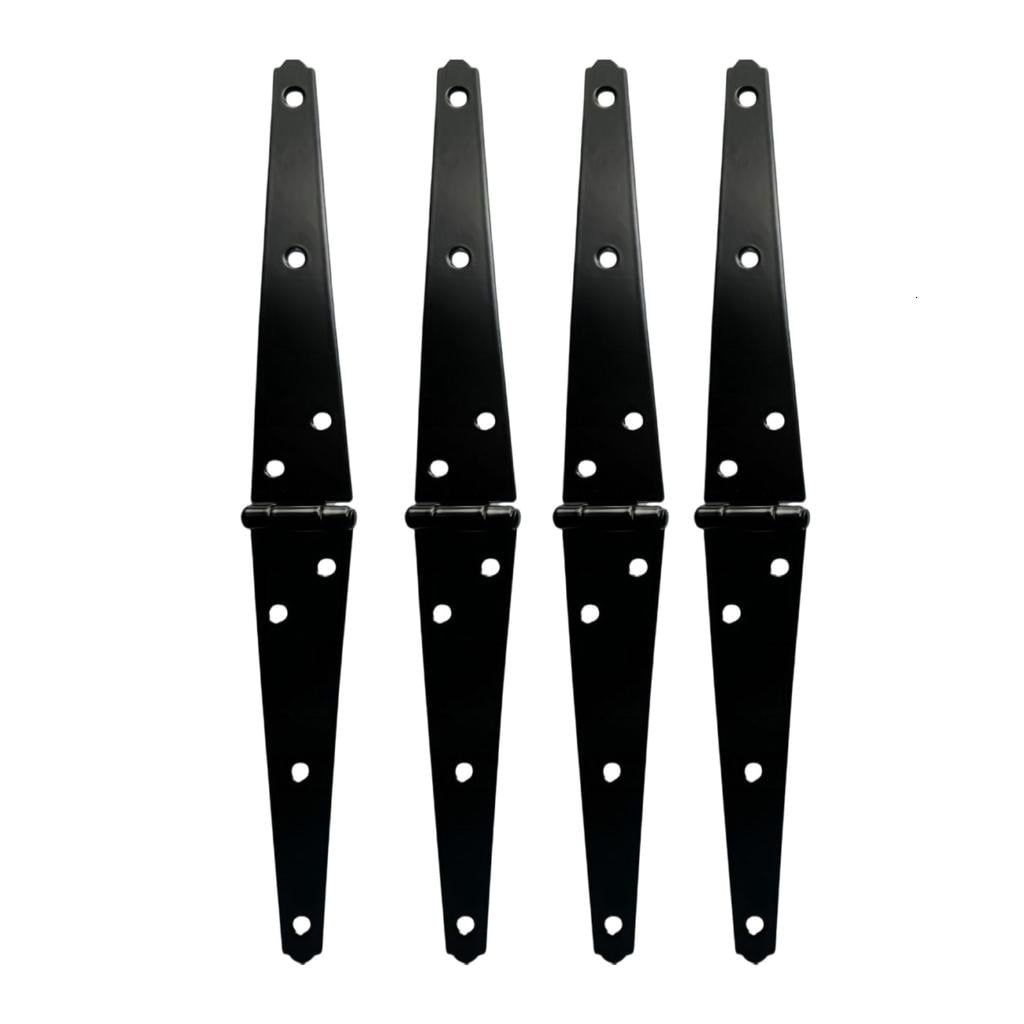 WE-POLUJ Decorative Strap Hinge Black Shed Door Gate Hinges Heavy Duty Door Hinges with Screws ...