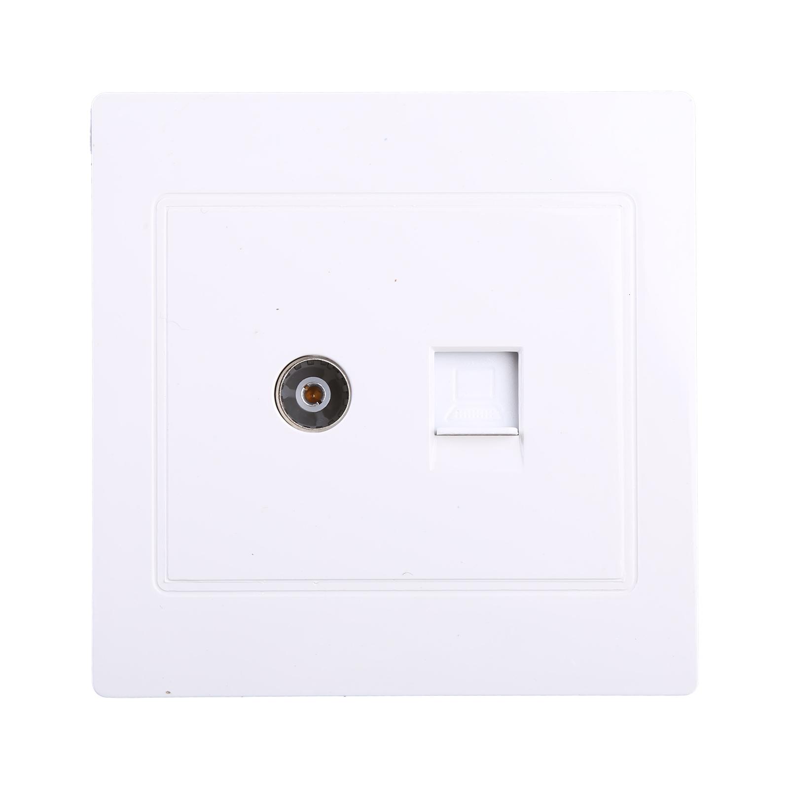 WE-POLUJ Double Function Wall Plate RJ45 Internet Adapter & TV Coaxial ...
