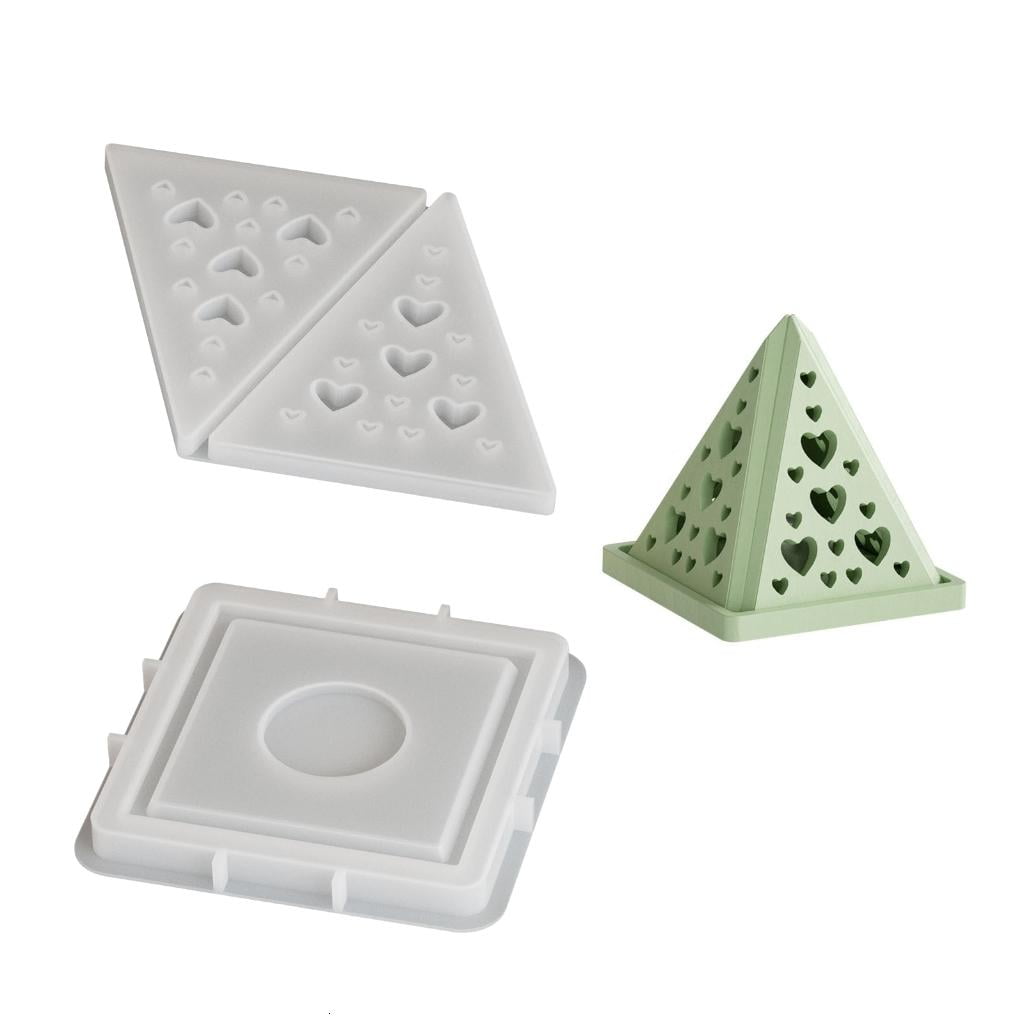 WE-POLUJ Easy Release Pyramid Shape Silicone Mold For Unique DIY Candle ...