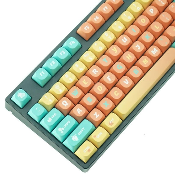 WE-POLUJ Ergonomic 131Key Orange Theme PBT Keycaps for Mechanical ...