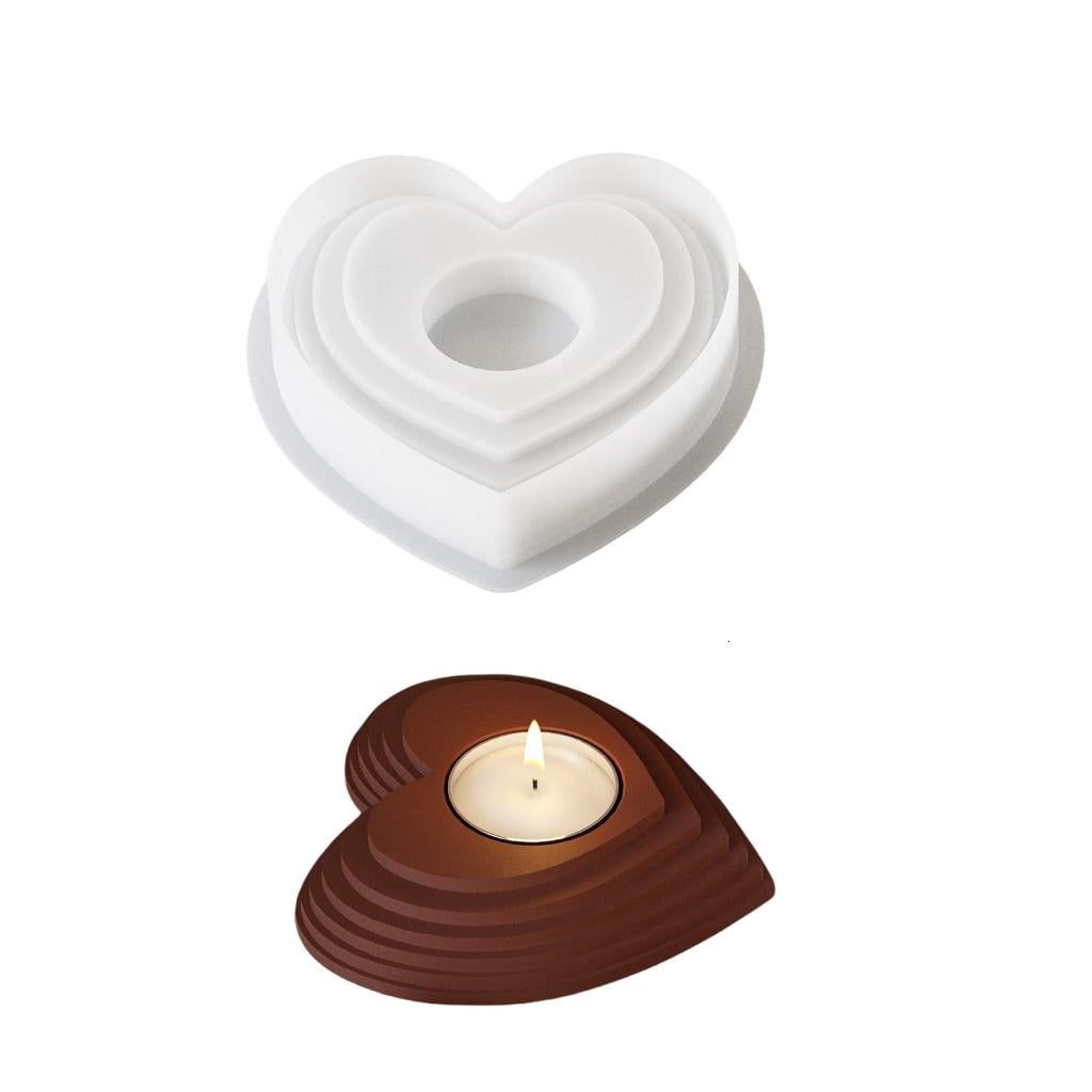 WE-POLUJ Flexible Silicone Mold Crafting Moulds Heart Easy Demolding ...