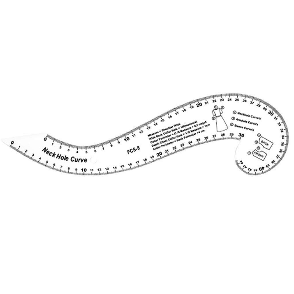 WE-POLUJ French Curved Ruler Comma Shape Curved Ruler Clear Acrylics ...