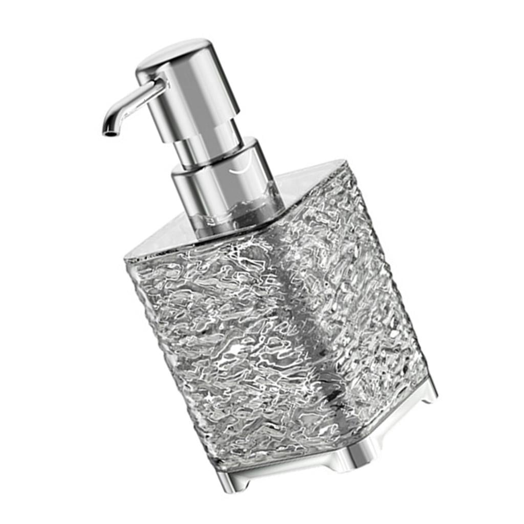 WE-POLUJ Glass Hand Soap Dispenser with Press Pump Clear Diamond ...