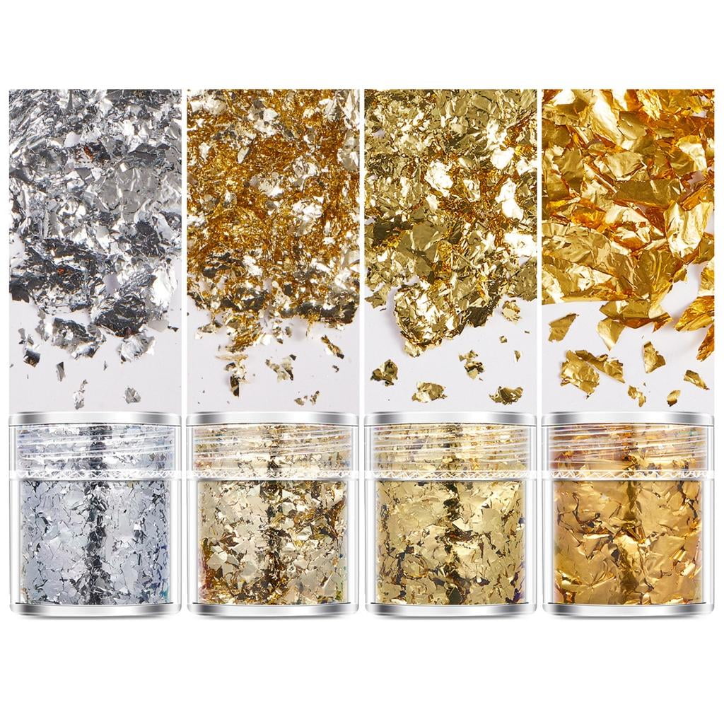 WE-POLUJ Gold Color Flakes for Crafts and Nails Epoxy Resin Filling ...