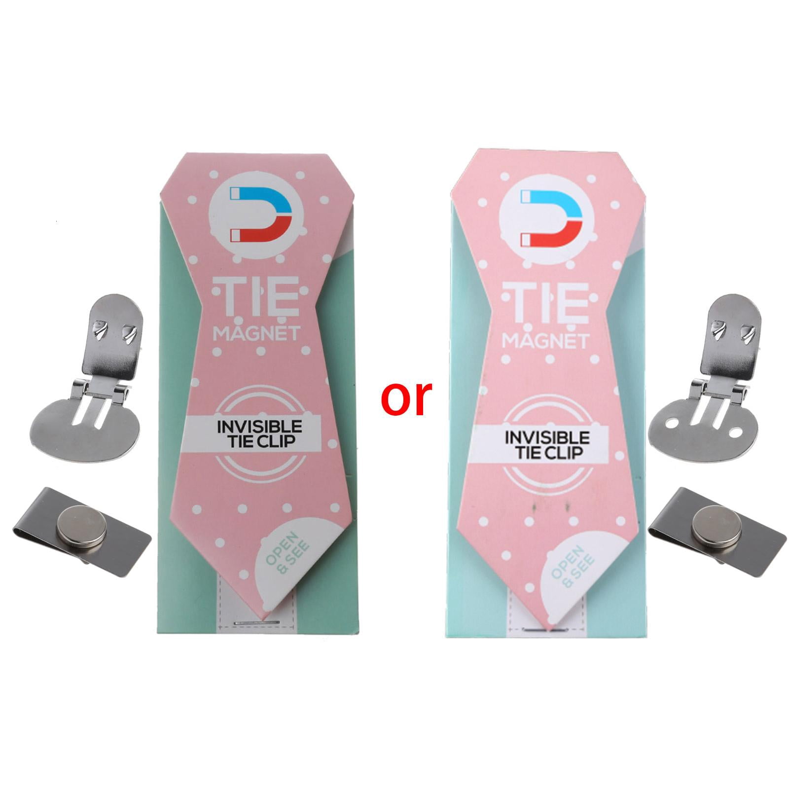 WE-POLUJ Invisible Magnetic Tie Clips Type Stainless Steel Anti ...