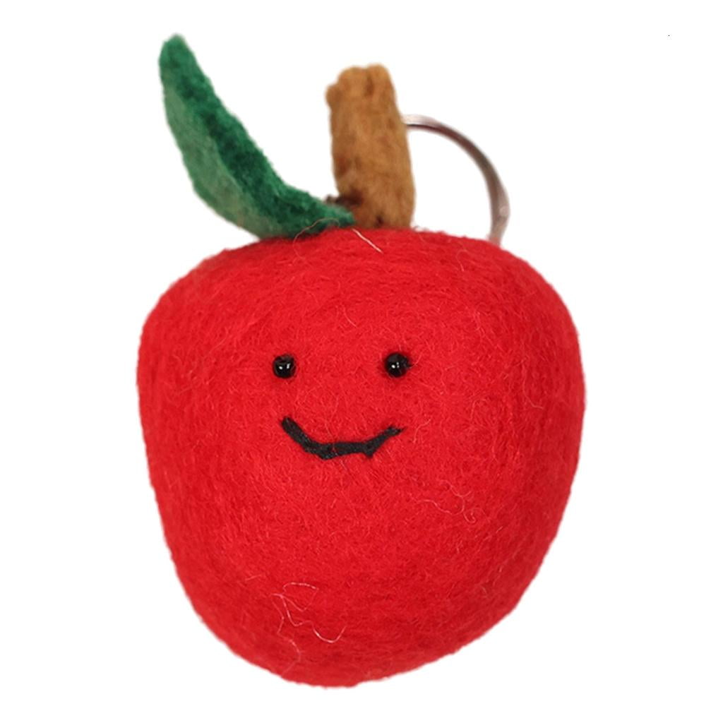 WE-POLUJ Lightweight Felt Keyring 3D Fruit Shape Keychain Purse Charm ...