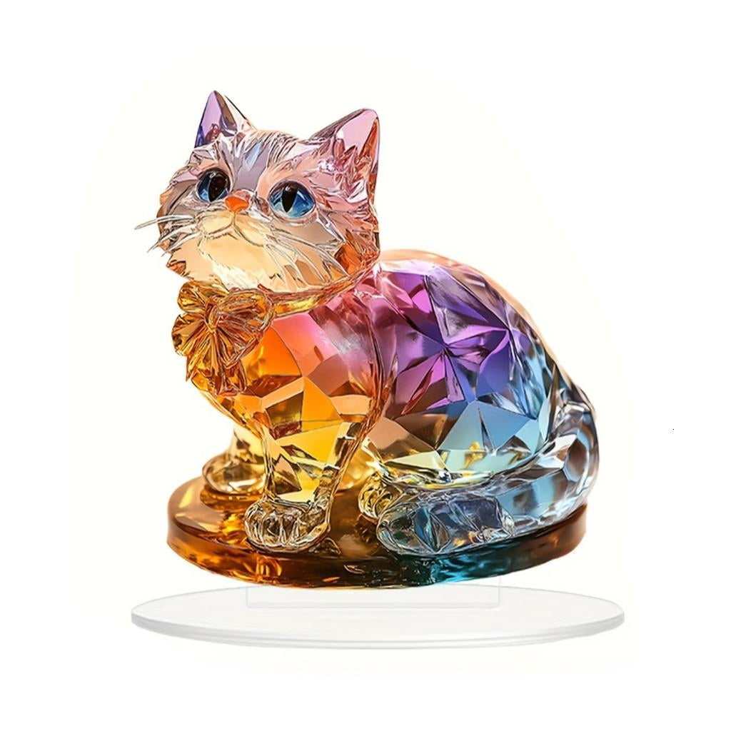 WE-POLUJ Lovely Kitten Flat Decorative Sign Acrylic Display Piece ...