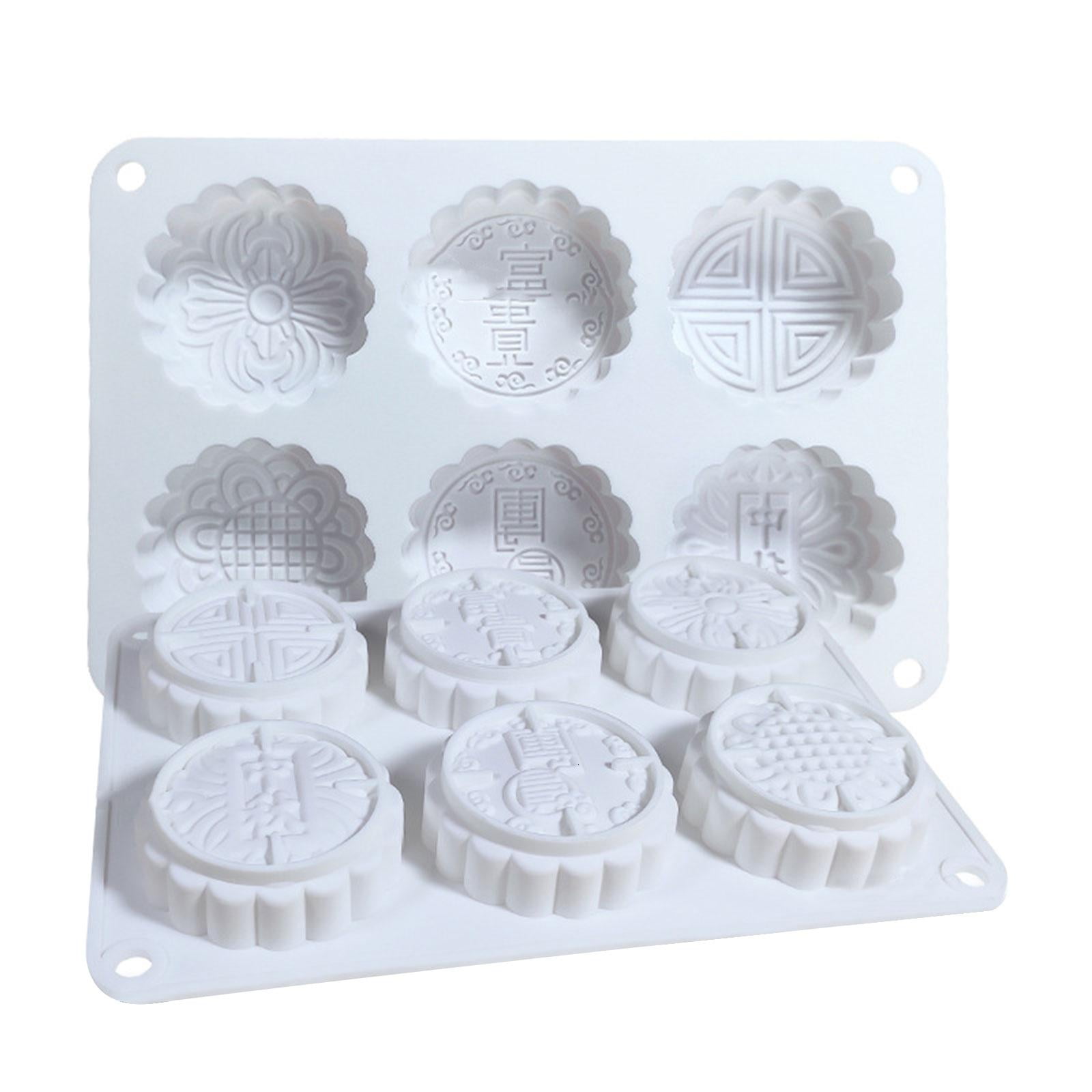 WE-POLUJ Mooncake Moulds Mid-Autumn Themed Silicone Pudding Molds ...