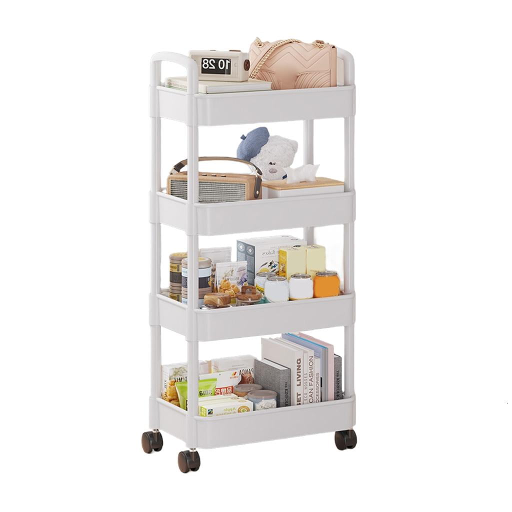 WE-POLUJ Multi Purpose Storage Cart with Wheel Convenient Mobile ...