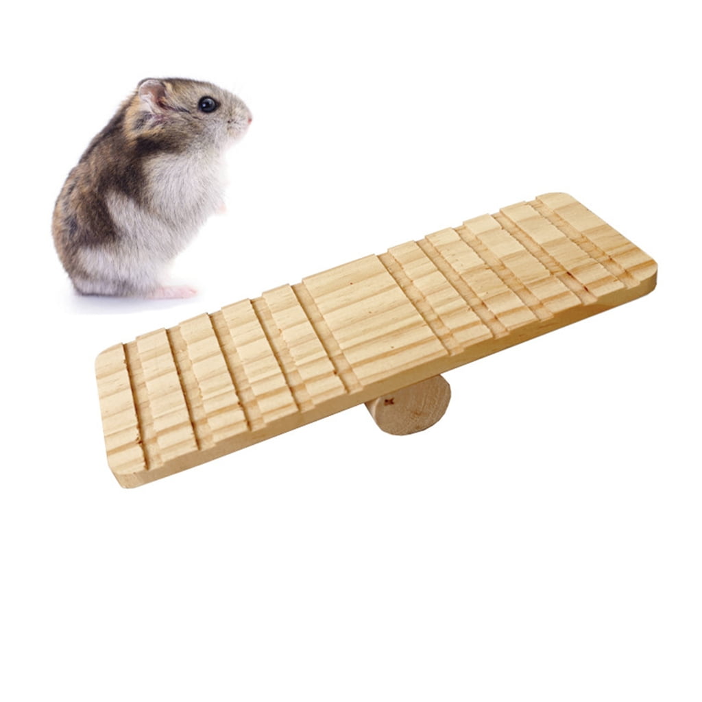 WE-POLUJ Natural Wooden Bridge Seesaw for Small Animal Mouse Bridge ...