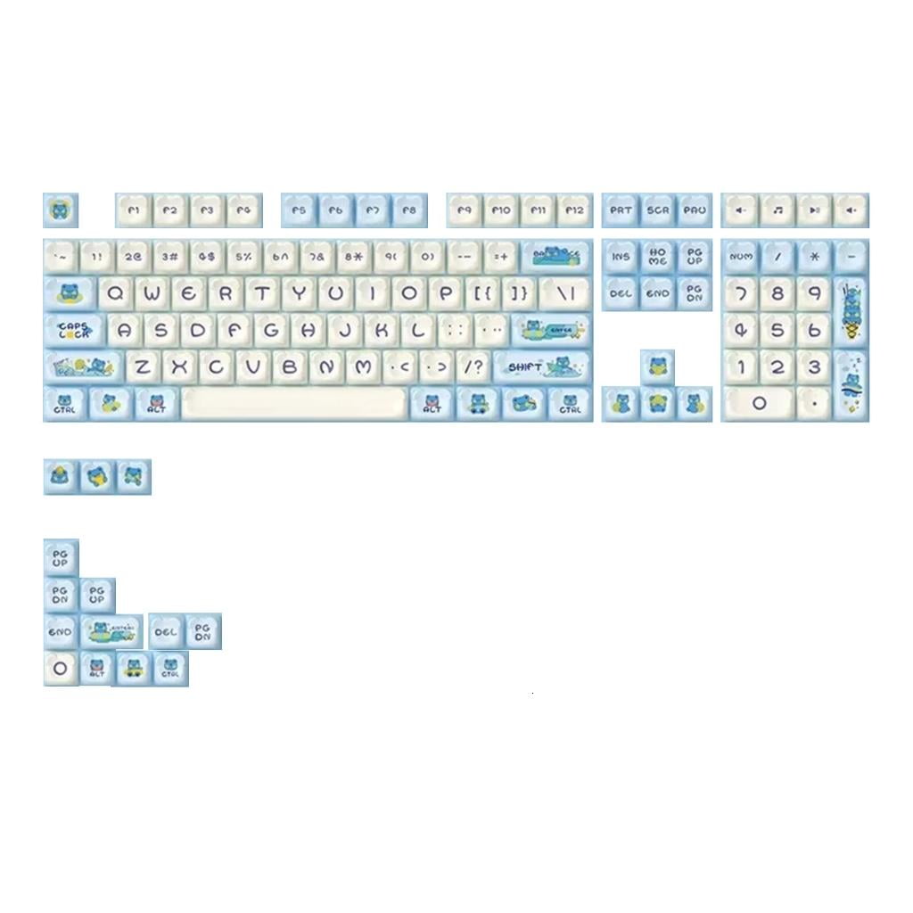 WE-POLUJ OEM Profile 122 Keys PBT Double Shot Lemon Bear Keycaps for ...