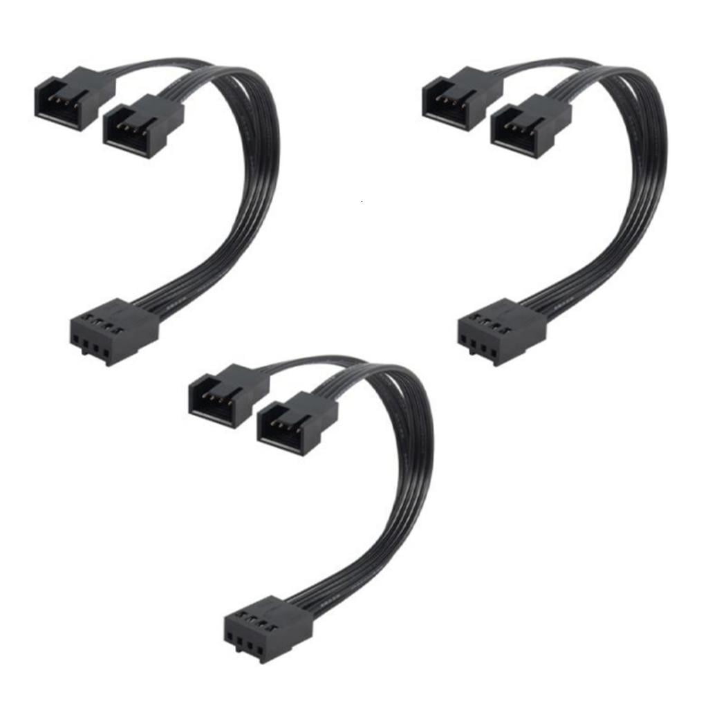 WE-POLUJ PWM Fan Splitter 4Pin Adapter Cable 1 to 2 Computer CPU Fan ...