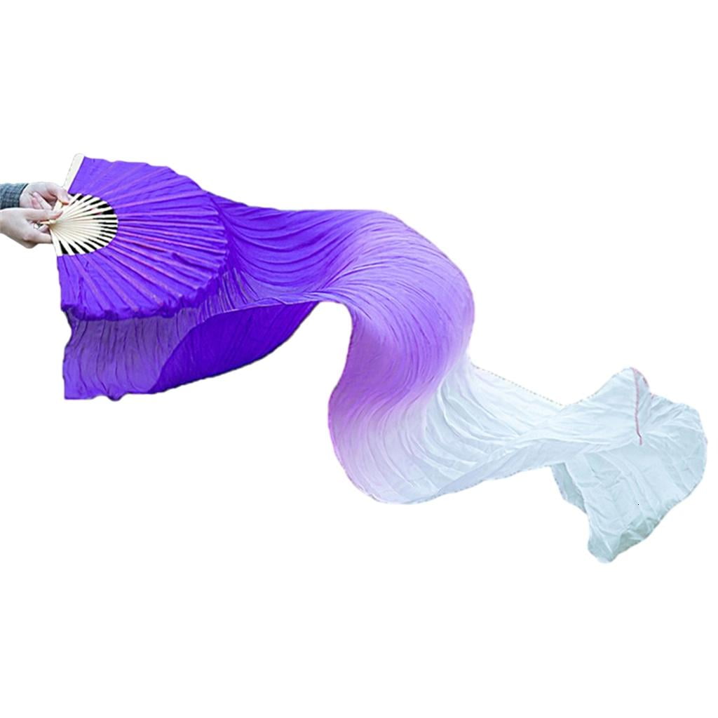 WE-POLUJ Professional Dance Fan Colorful Tie-Dyed Bamboo Long Fans ...