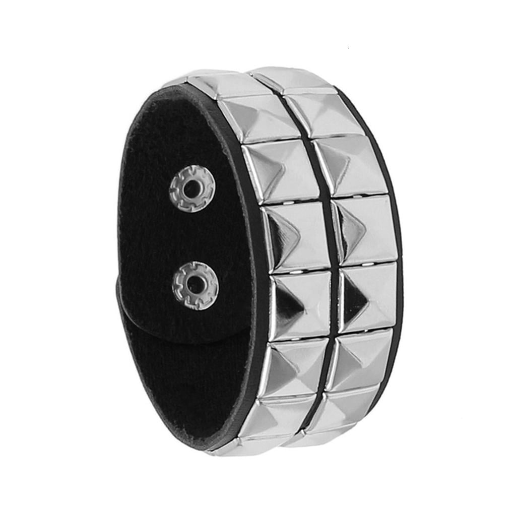 WE-POLUJ Punk Square Studded Bracelet Party Wear Wristband Leather Texture for Wrist - Walmart.com