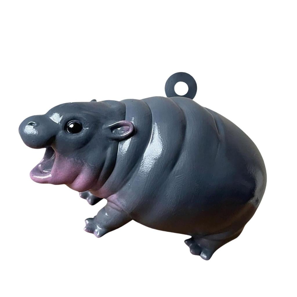 WE-POLUJ Quaint Hippo Resin Art Ornament Hanging Figurine Enhancing ...